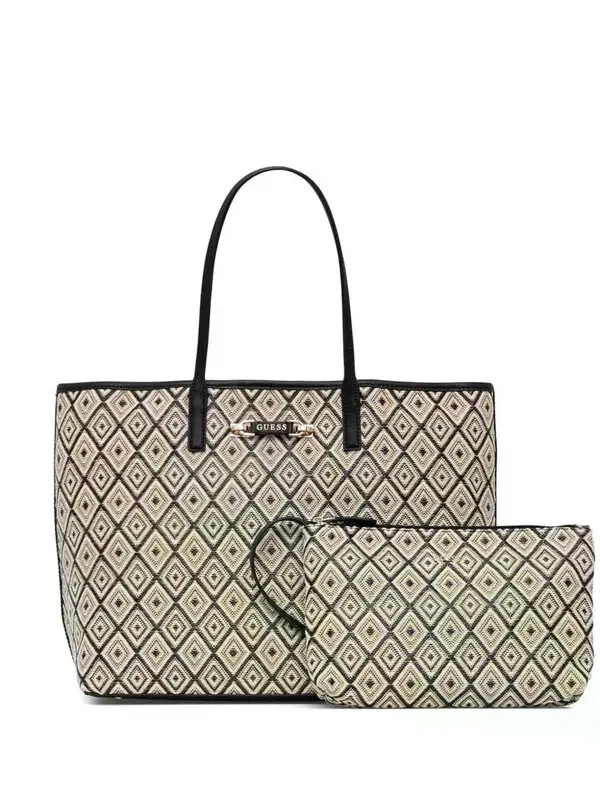 Guess Sophia Geometric Tote Bag - Neutrals