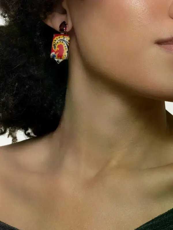 SILVIA FURMANOVICH Marquetry Multi-stone Earrings