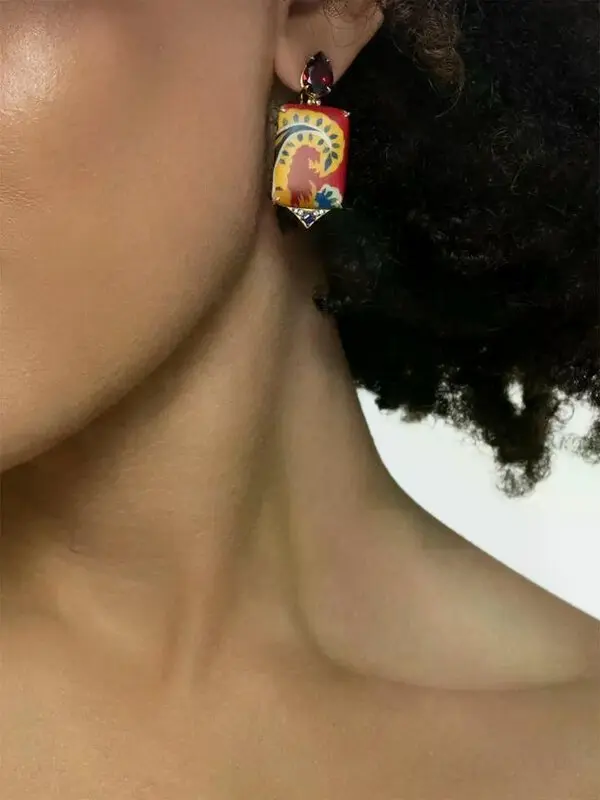 SILVIA FURMANOVICH Marquetry Multi-stone Earrings