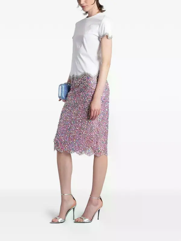 Costarellos Embellished Scalloped T-shirt