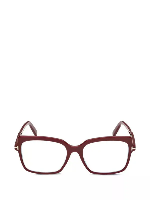 TOM FORD T-logo Square-frame Glasses - Red