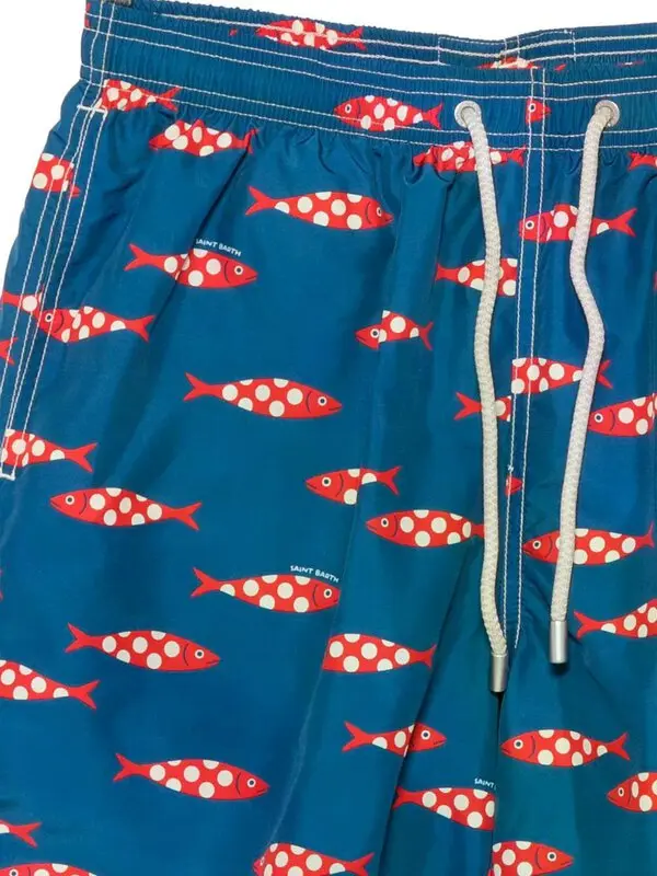 MC2 SAINT BARTH Lighting Fish-print Swim Shorts