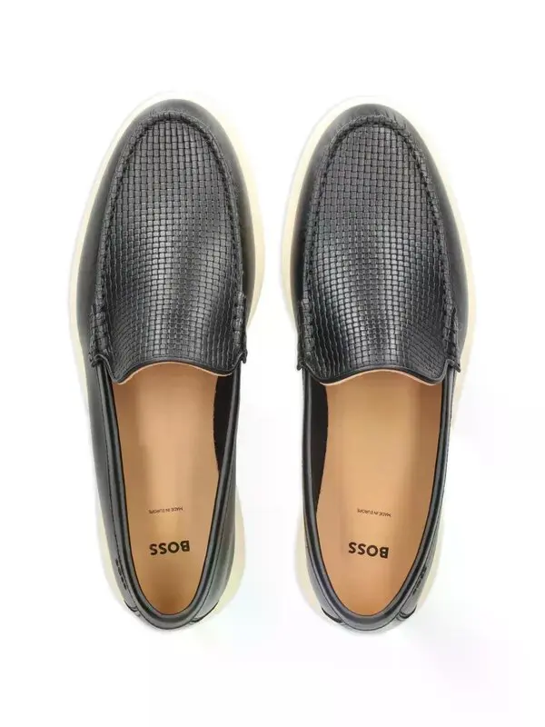 BOSS Woven Panel Loafers