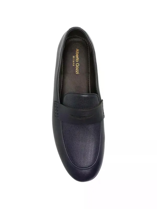 ALBERTO GOZZI Perforated Leather Loafers