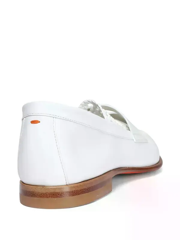 Santoni Luce Woven Leather Loafers