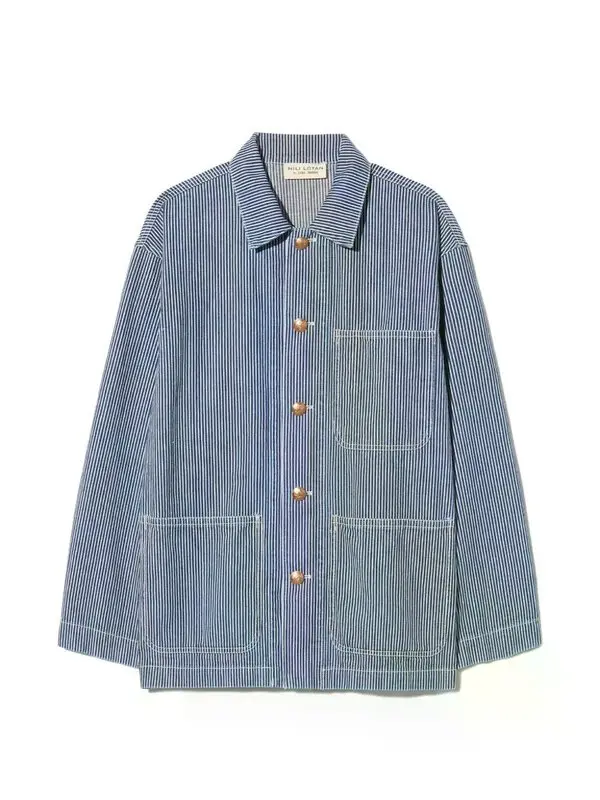 NILI LOTAN Franklin Striped Denim Jacket - Blue