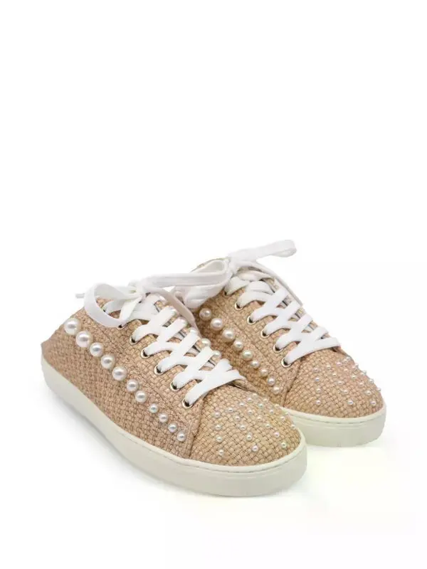STUART WEITZMAN Goldie Pearl-embellished Mules