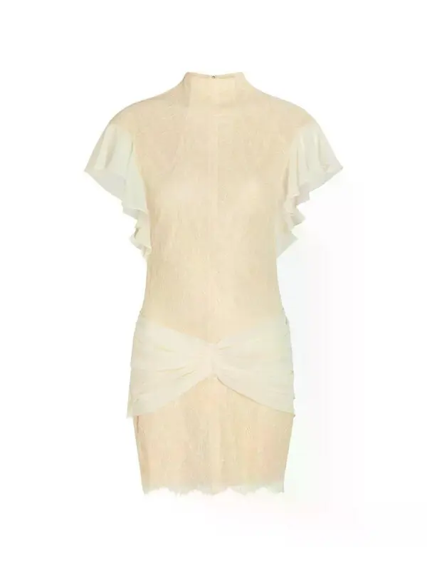DE LA VALI Noor Ruffled Mini Dress - Neutrals