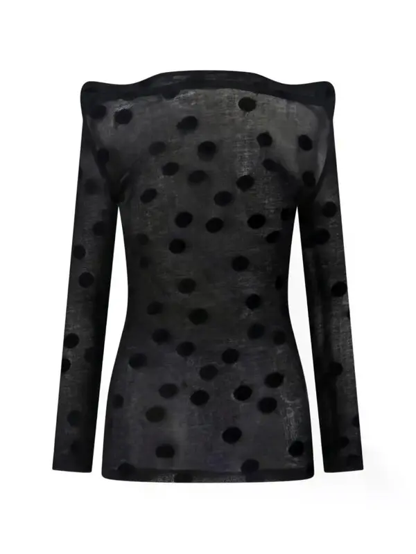 Junya Watanabe Polka-dot Long Sleeve T-shirt - Black