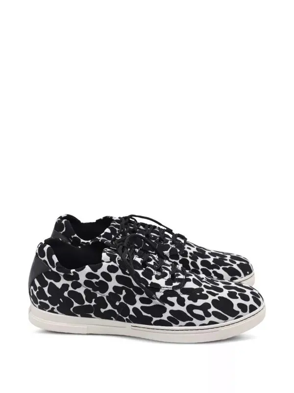 STUART WEITZMAN Animal Print Canvas Lace-up Sneakers