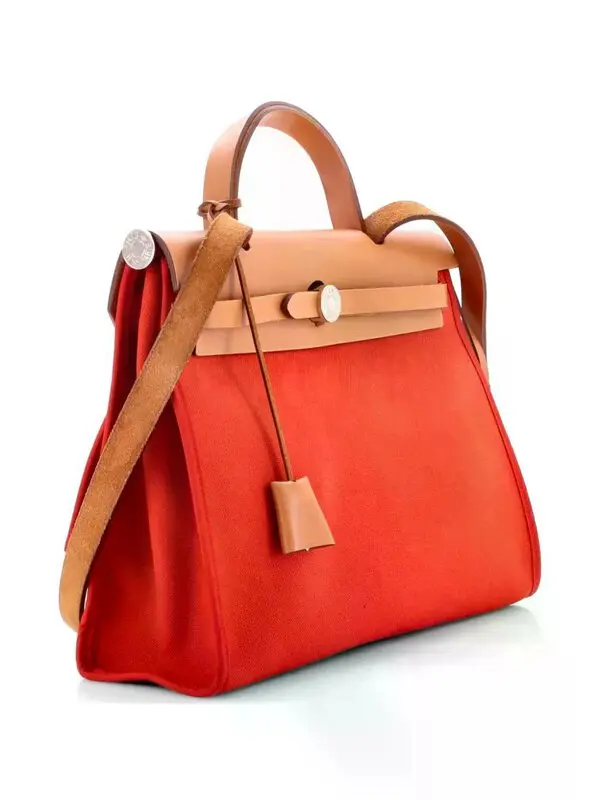 Hermès Herbag Zip Leather And Toile 31 Shoulder Bag