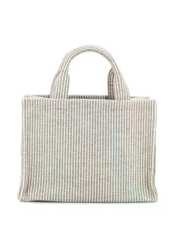 Celine Cabas Thais Triomphe Striped Textile Small Tote Bag