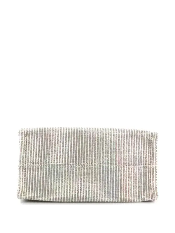 Celine Cabas Thais Triomphe Striped Textile Small Tote Bag