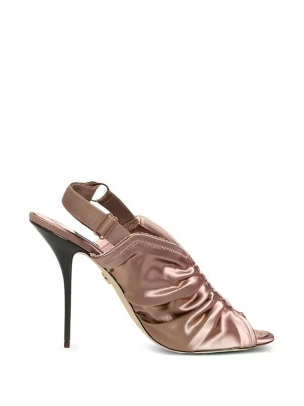 Dolce & Gabbana Ruched Slingback Sandals - Pink