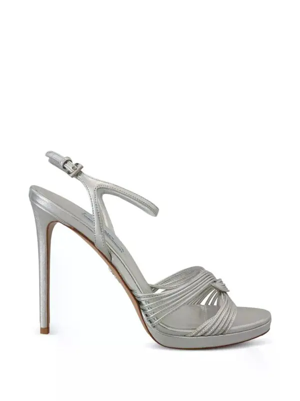 Prada Leather Strappy Sandals - Metallic