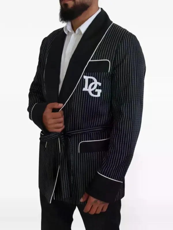 Dolce & Gabbana Pinstripe Dg-patch Blazer