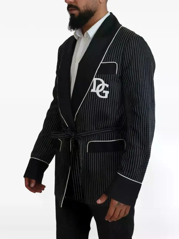 Dolce & Gabbana Pinstripe Dg-patch Blazer