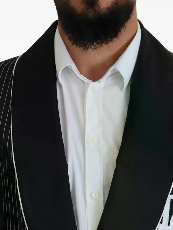 Dolce & Gabbana Pinstripe Dg-patch Blazer