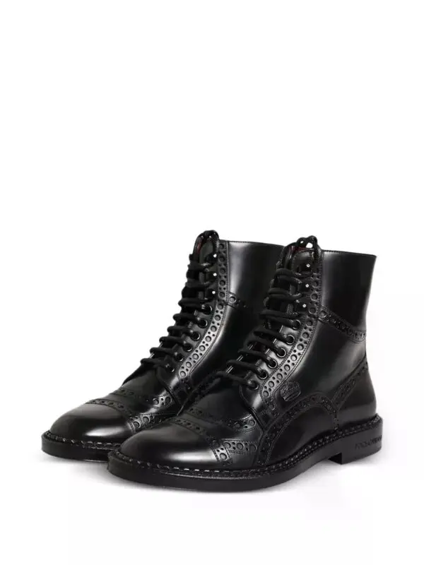 Dolce & Gabbana Brogue Detail Lace-up Boots