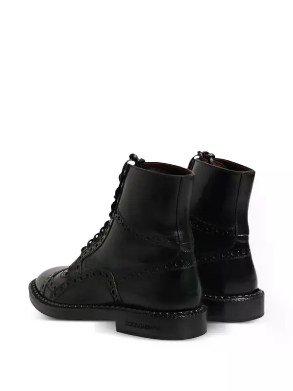 Dolce & Gabbana Brogue Detail Lace-up Boots
