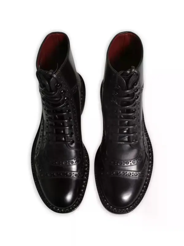 Dolce & Gabbana Brogue Detail Lace-up Boots