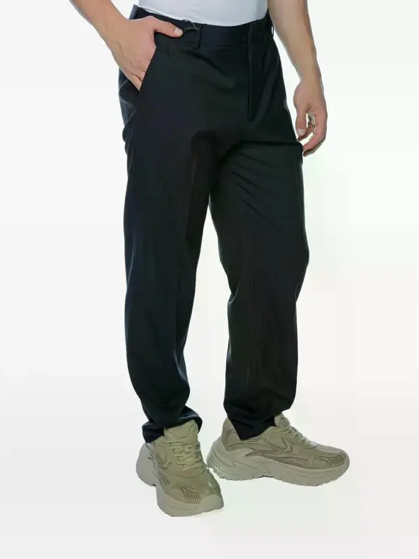 Emporio Armani Pressed-crease Straight-leg Trousers - Black
