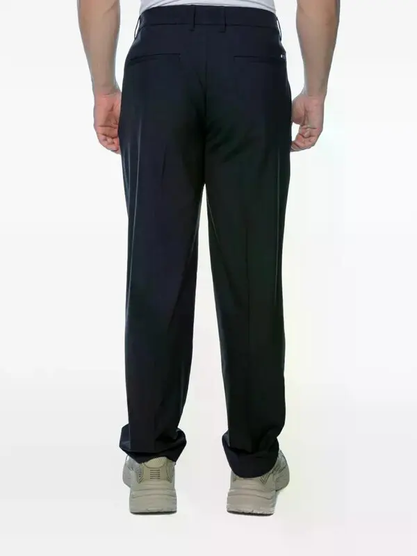 Emporio Armani Pressed-crease Straight-leg Trousers - Black