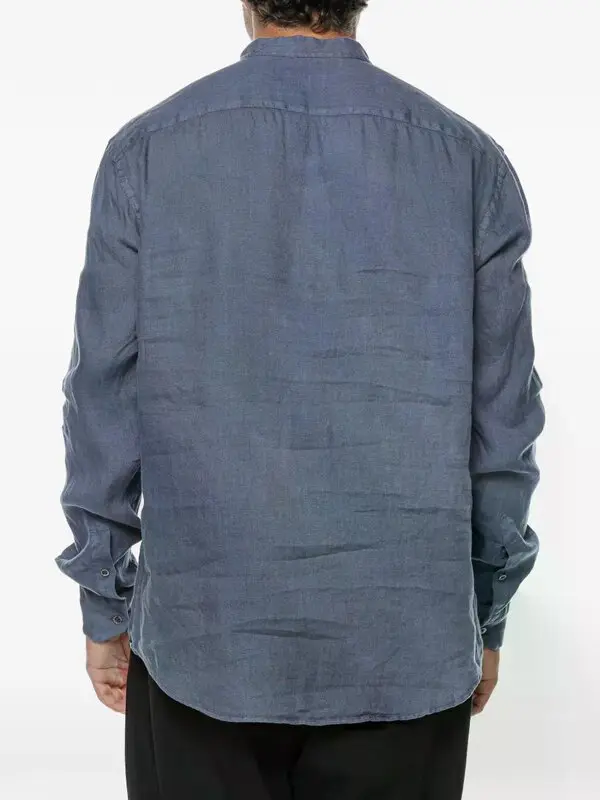 Emporio Armani Mandarin-collar Linen Shirt