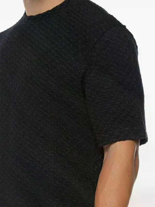 Emporio Armani Textured Short-sleeve T-shirt - Black