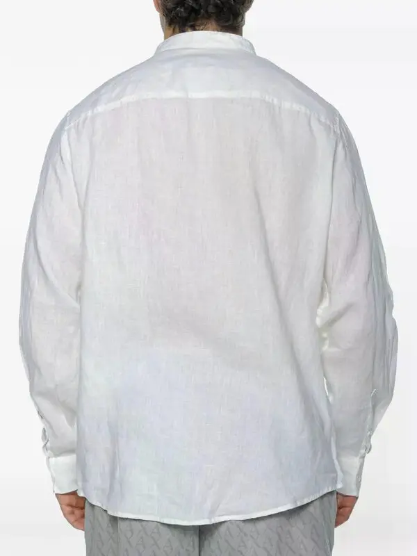 Armani Exchange Linen Mandarin-collar Shirt