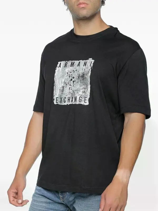 Armani Exchange Logo-print T-shirt - Black