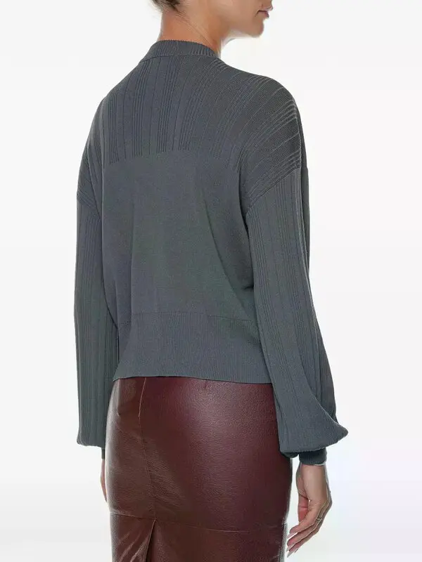 Armani Exchange Ribbed Knit Cardigan - Grey