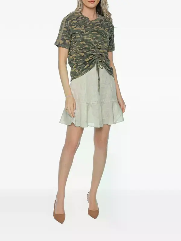 Ksubi Ruched Camouflage-print T-shirt