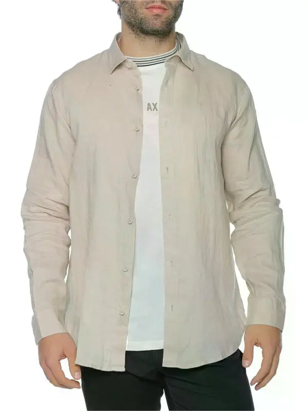 Armani Exchange Logo-embroidered Shirt - Neutrals