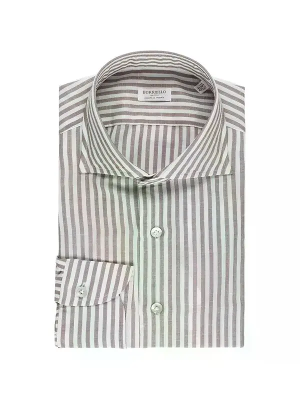 BORRIELLO NAPOLI Striped Shirt - Brown