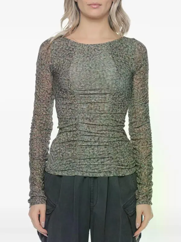 ONETEASPOON Night Fever Ruched Blouse - Green