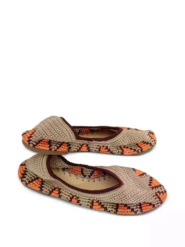 SLO_HAND_MADE Crochet Knit Ballet Flats
