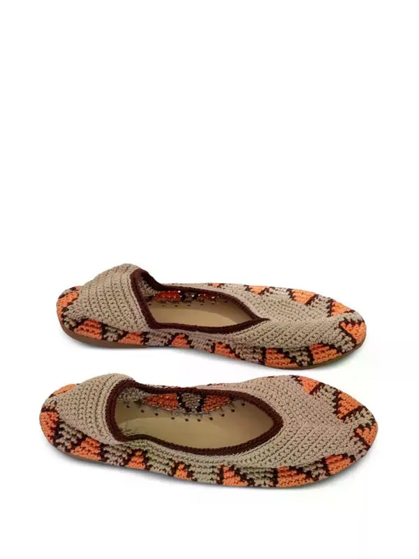 SLO_HAND_MADE Crochet Knit Ballet Flats