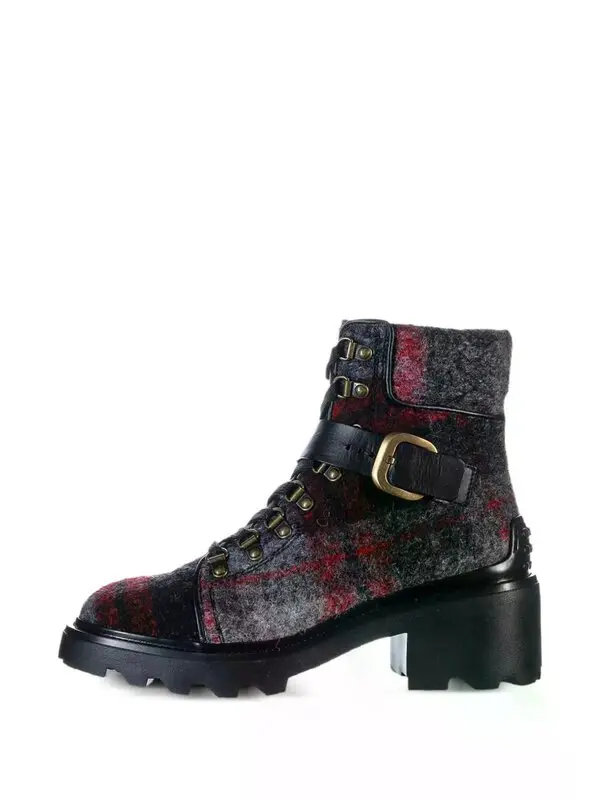 TOD'S Plaid Combat Boots