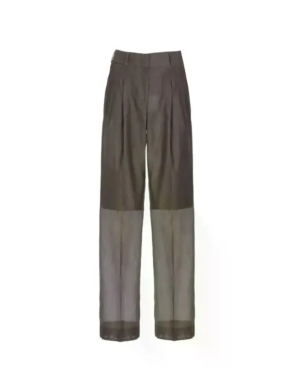 Peserico Tailored Trousers With Sheer Paneling - Brown