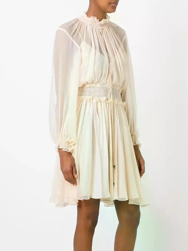 Chloé Ruffled Neck Midi Dress