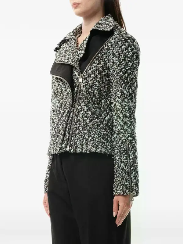 LANVIN Asymmetric Zip Tweed Jacket