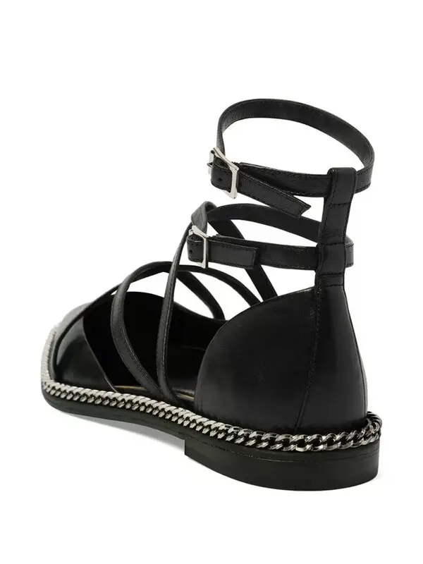 LANVIN Chain-trimmed Laced Ballet Flats