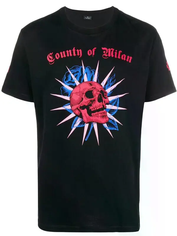 COUNTY OF MILAN Skull Print T-shirt - Black
