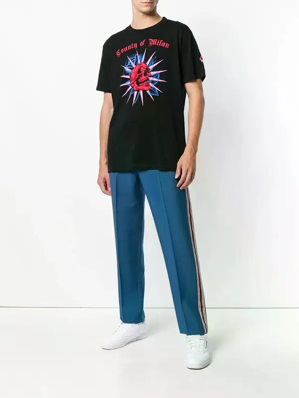 COUNTY OF MILAN Skull Print T-shirt - Black