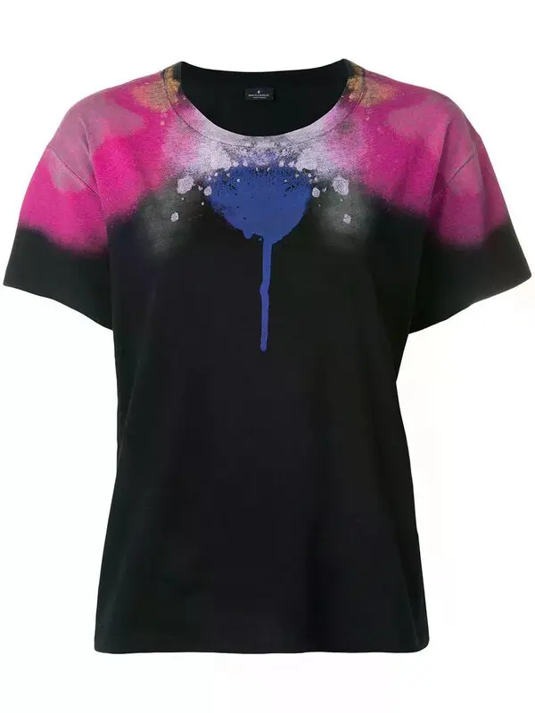 COUNTY OF MILAN Abstract Spray Paint Print T-shirt - Black