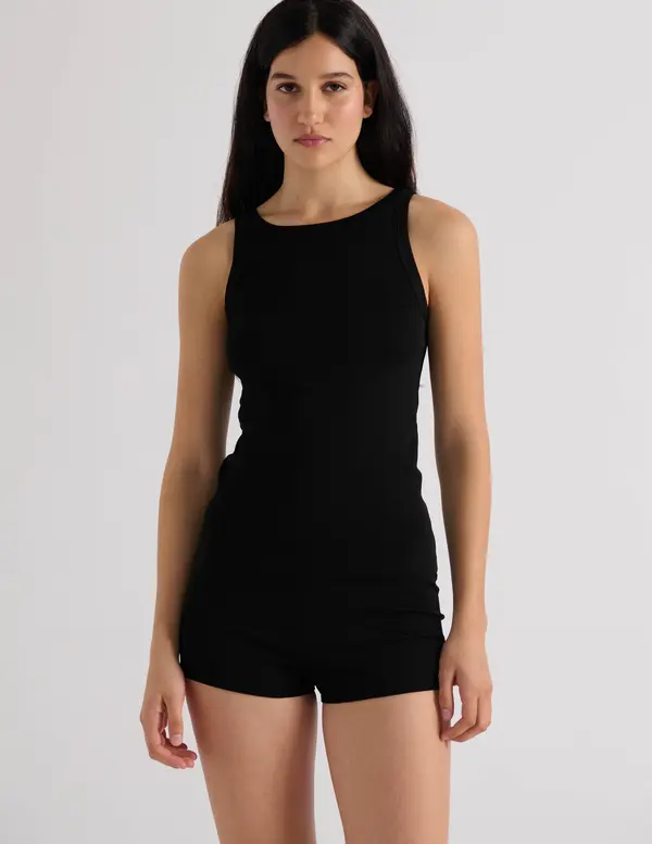 Araks Organic Cotton Ribbed Tank - Black