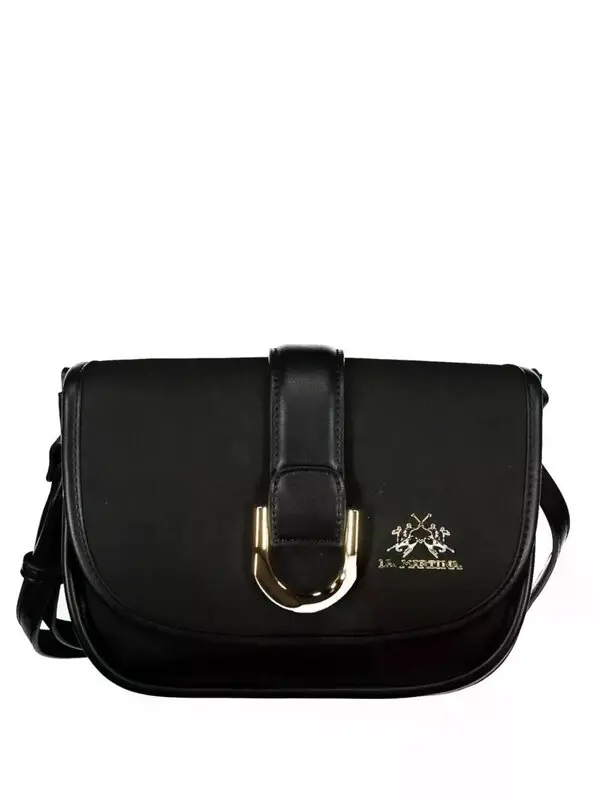 LA MARTINA Logo Plaque Foldover Cross Body Bag - Black