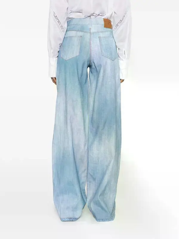 Ermanno Scervino Light Faded Effect Wide Leg Jeans