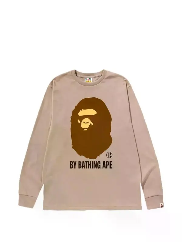 A BATHING APE Logo-print Long-sleeve T-shirt - Neutrals